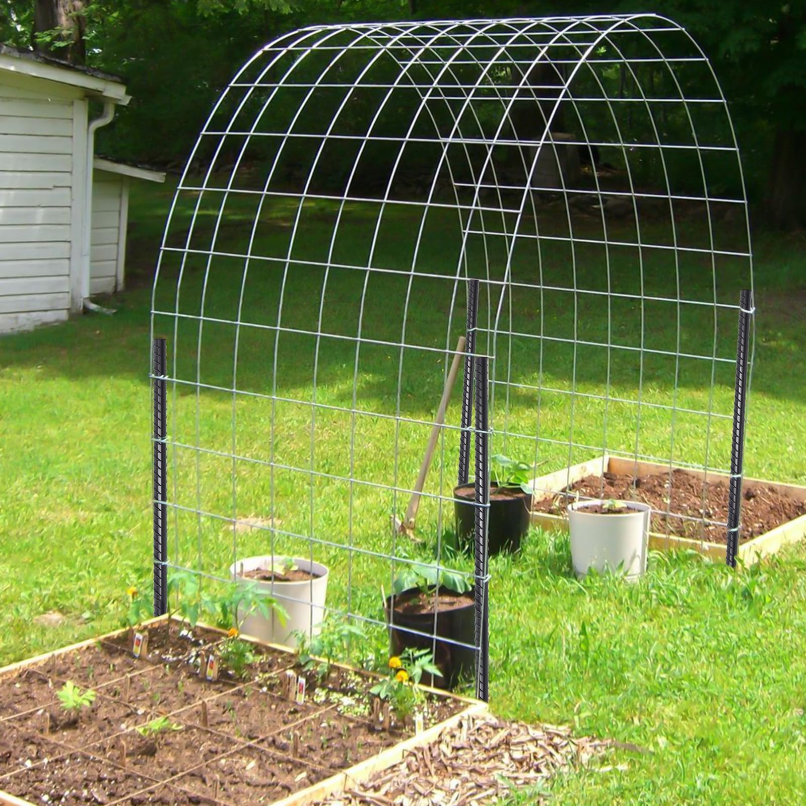 Heavy-Duty Straight Rebar Stakes | Black Coated Ground Spikes for ...